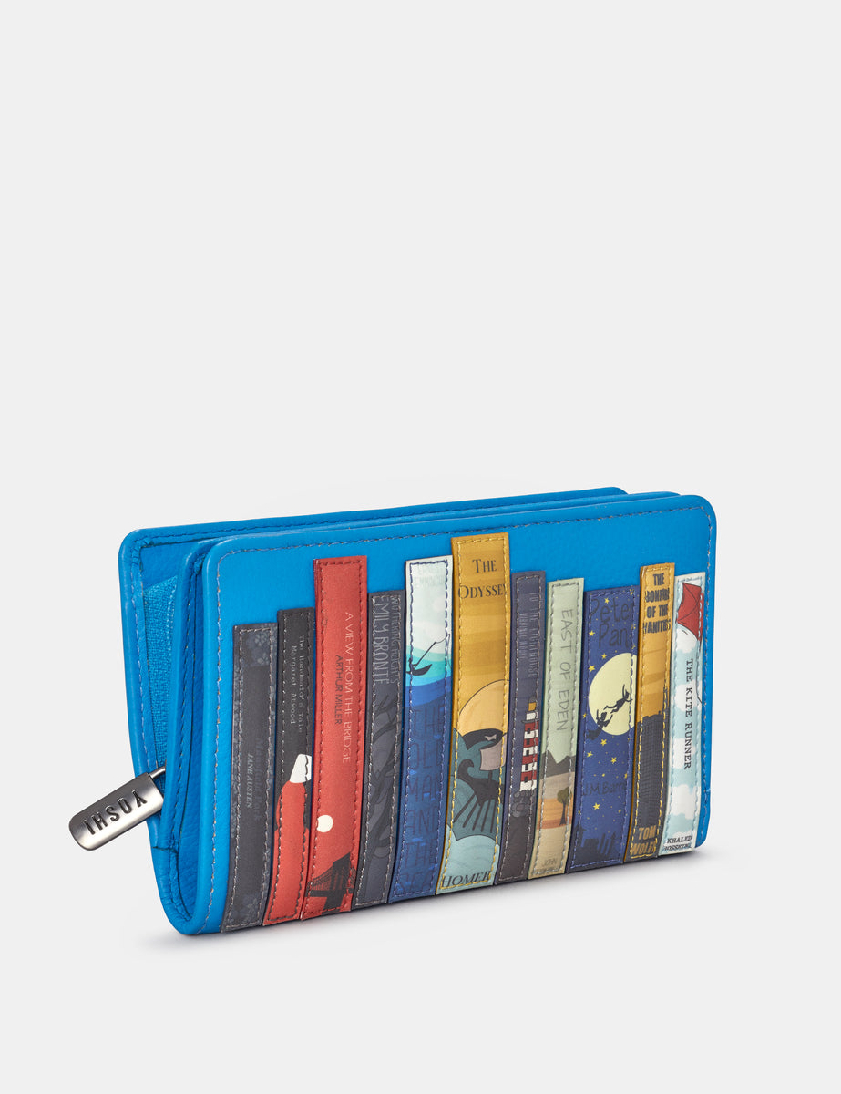 Bookworm Cobalt Blue Leather Zip Around Ladies Oxford Purse By Yoshi
