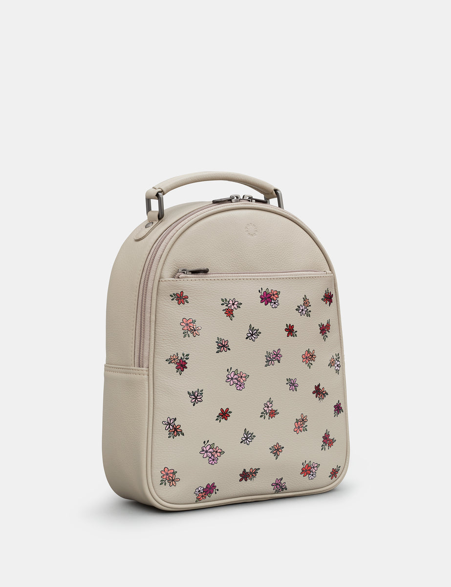 Ditsy Floral Leather Backpack By Yoshi